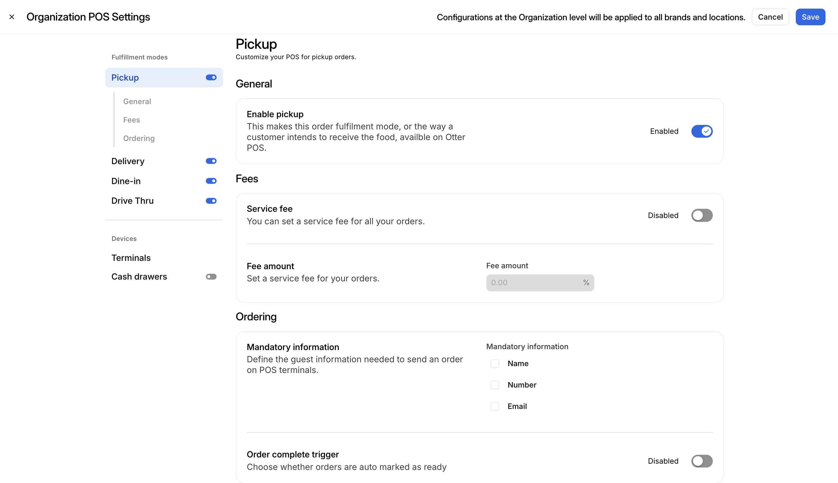 Otter POS Settings in Otter Dashboard – Otter Help Center