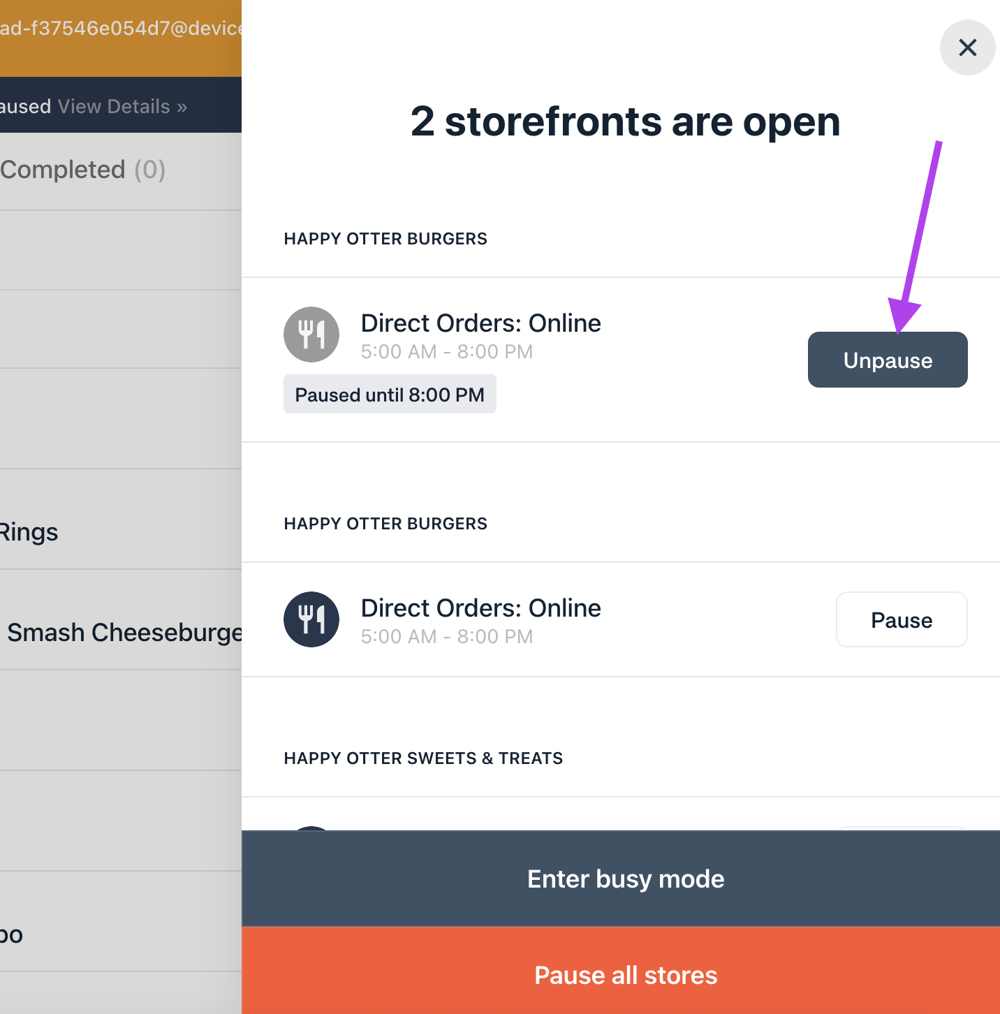 Pausing a Storefront – Otter Help Center